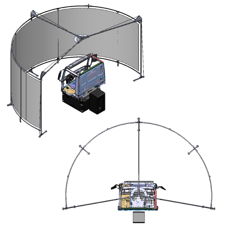 HGV driving simulator: Cab range
